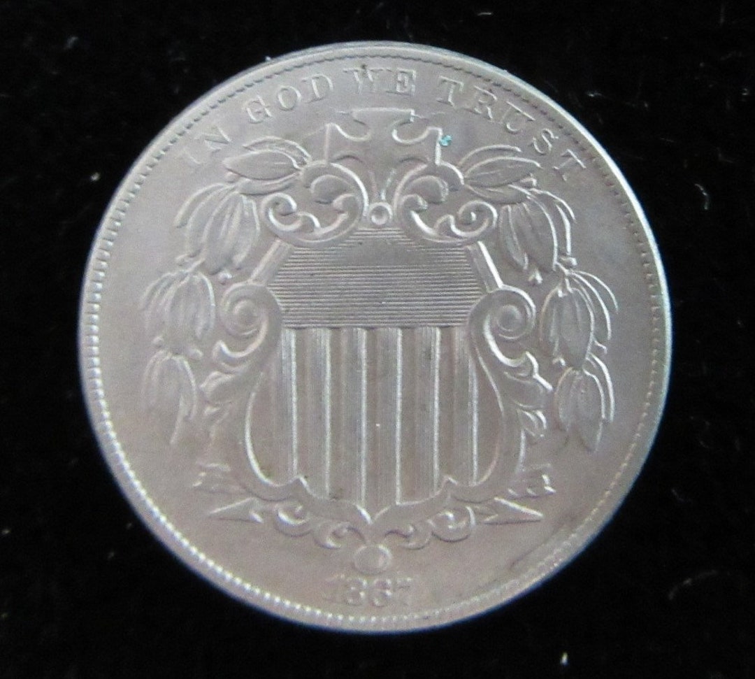 1867 5 Cent No Rays AU 55 - Etsy