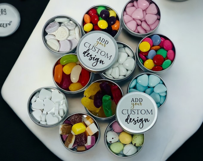 Clear Top Favor Tins, Clear Favor Boxes, Round Favor Tins Metal (set of ...