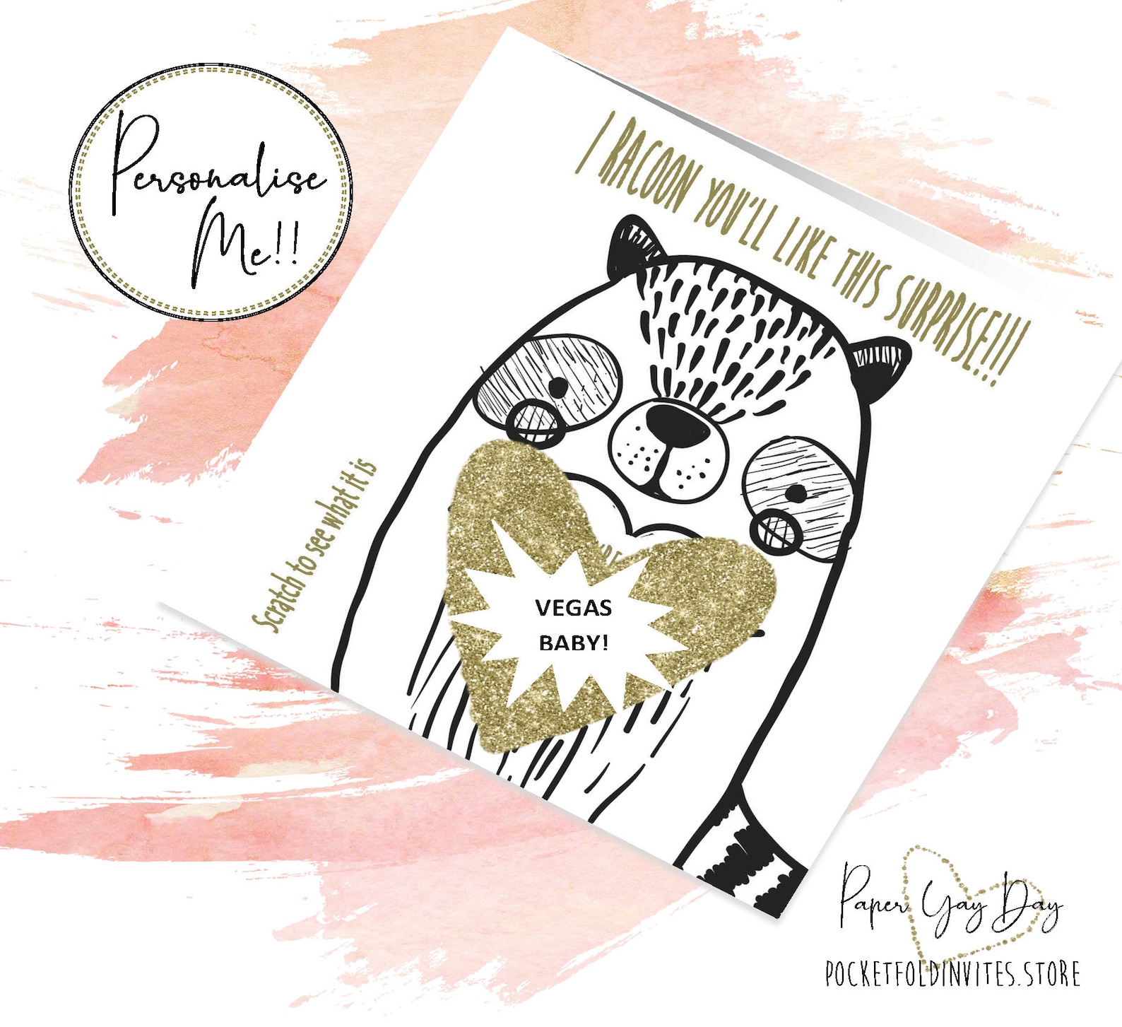 Personalised Surprise Gift Card. Scratch & Reveal Card. Travel Card ...