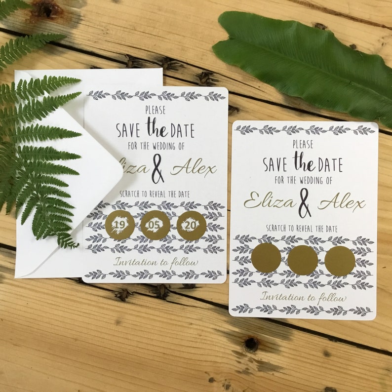 Scratch to Reveal Wedding Date Cards. Save the Date Idea. - Etsy
