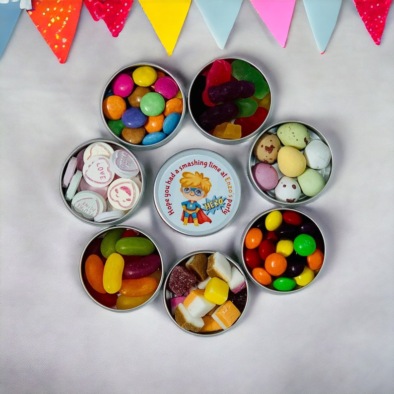 Personalized Superhero Sweet Tins: Kids Party Favors - Etsy