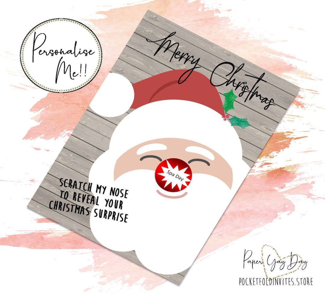 Hidden Message Card. Personalised Xmas Card. Christmas Scratch & Reveal ...