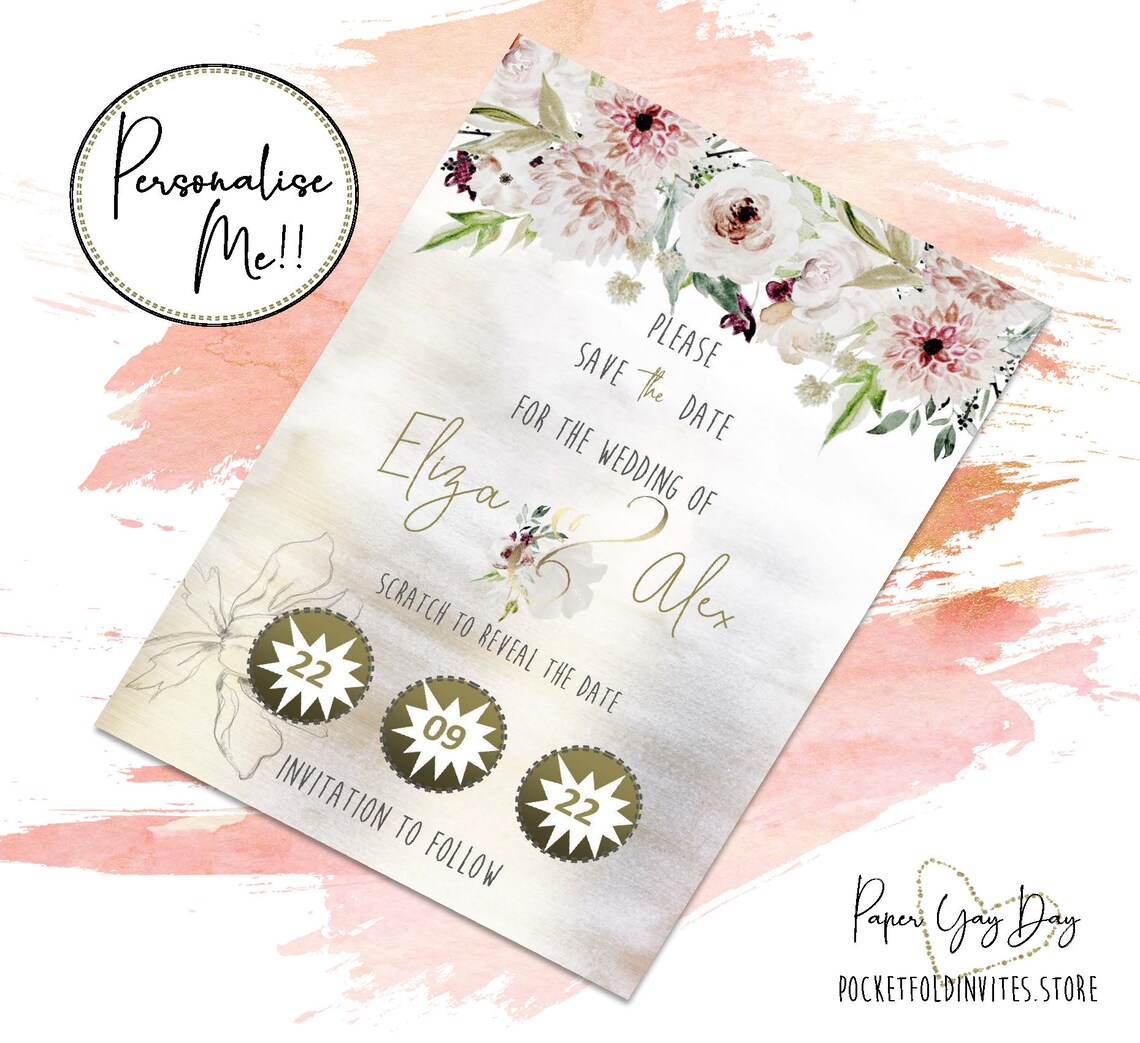 Save the Date Scratch off Reveal Cards. Save the Date Idea. - Etsy
