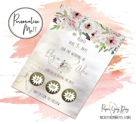 Save the Date Scratch off Reveal Cards. Save the Date Idea. | Etsy