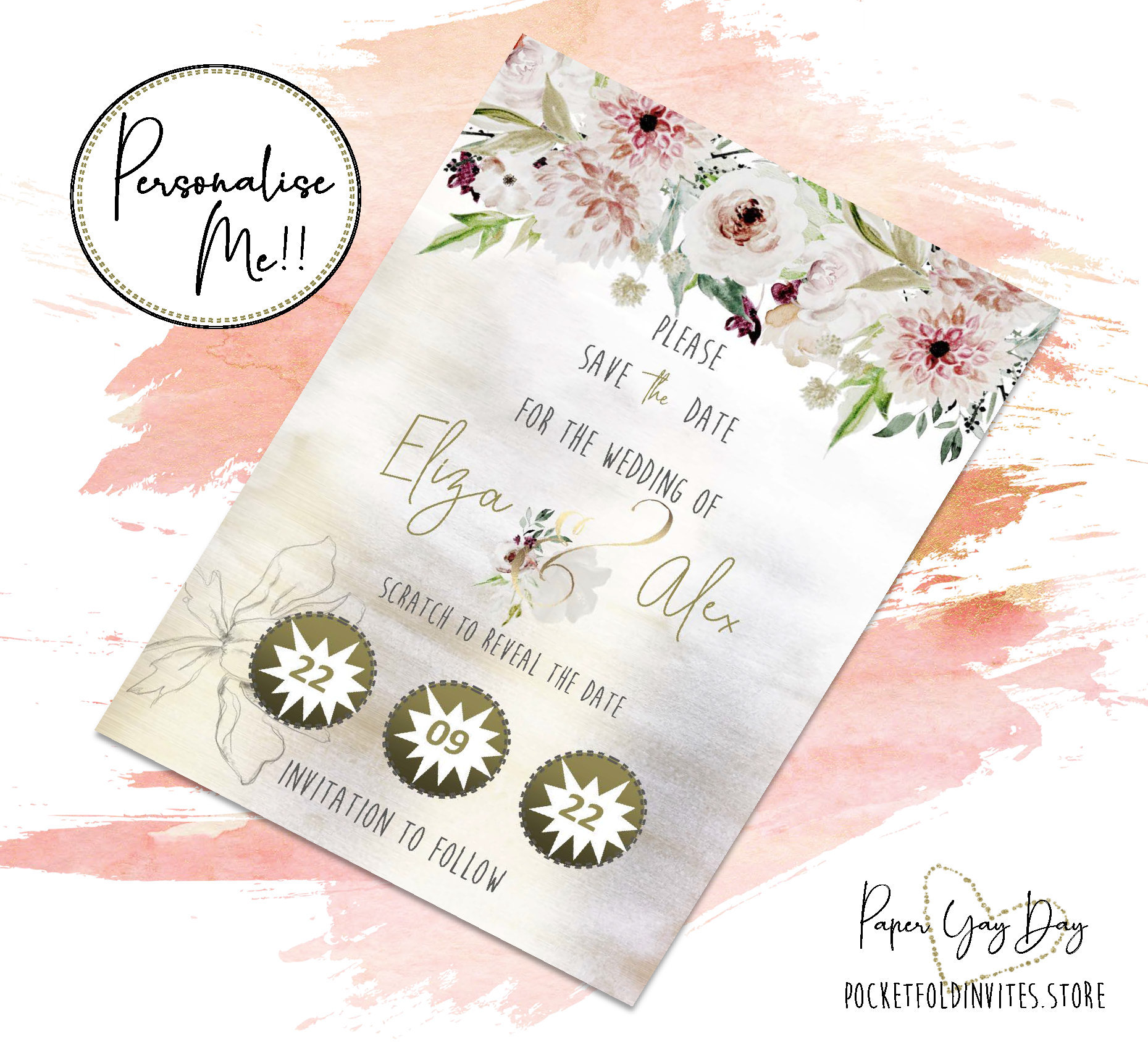 Save the Date Scratch off Reveal Cards. Save the Date Idea. - Etsy