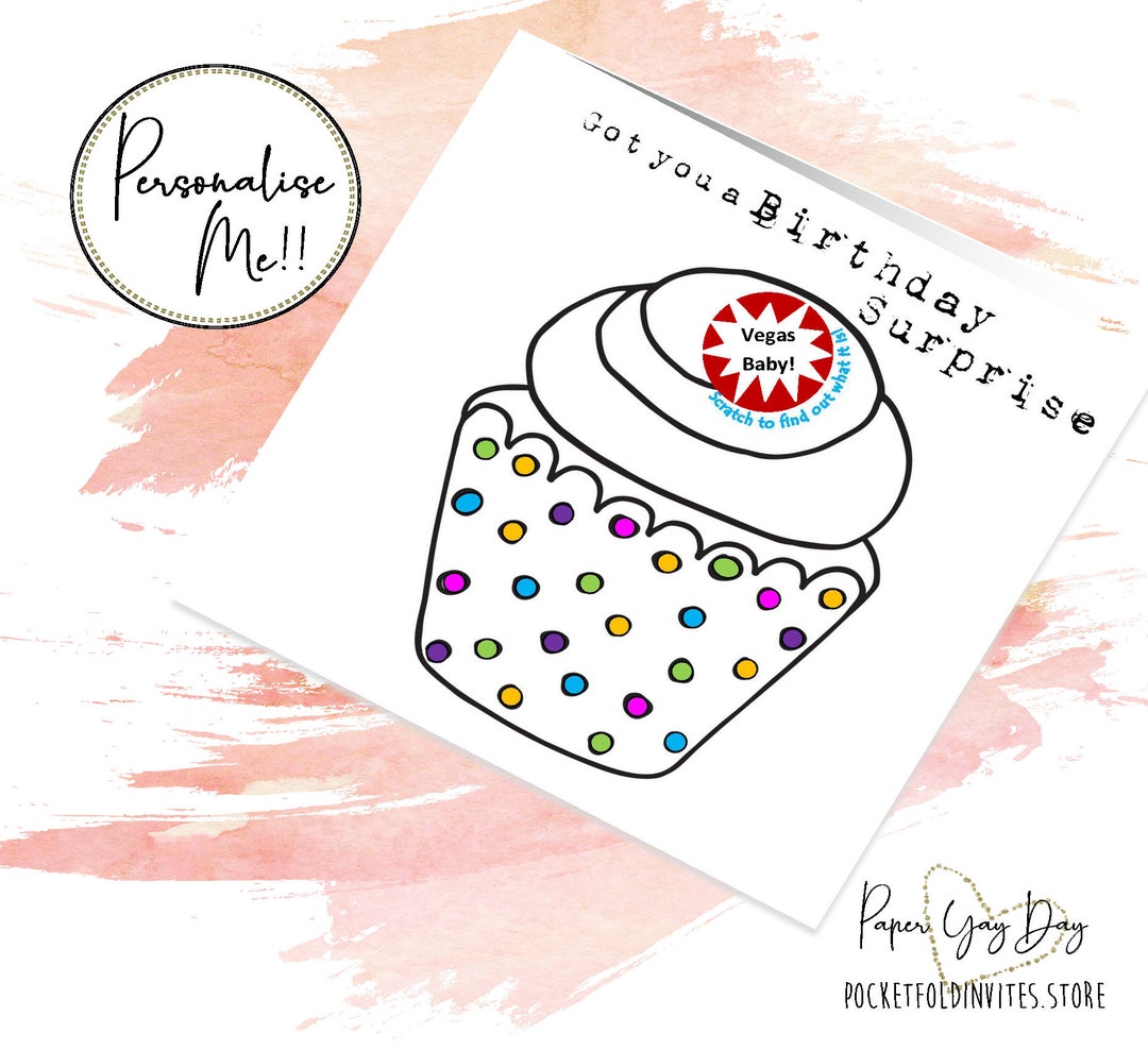 Personalised Birthday Surprise Card. Scratch & Reveal Surprise Card ...