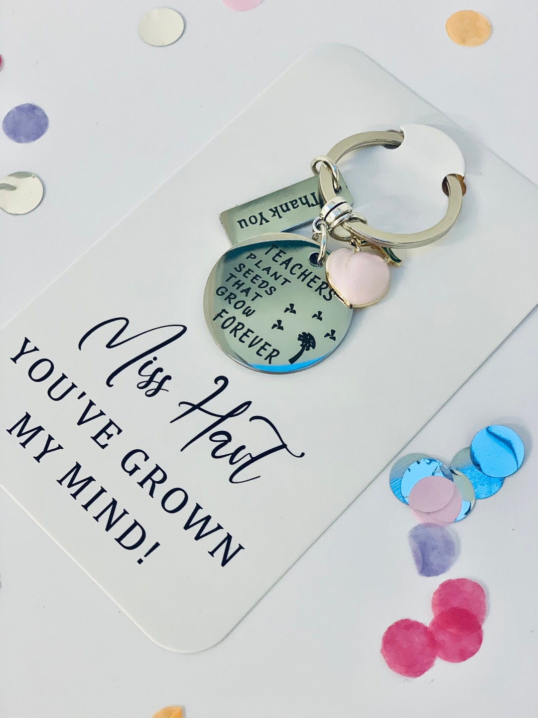 Thank You Teacher Personalised Keyrings, Key Chain, Personalized Gifts ...