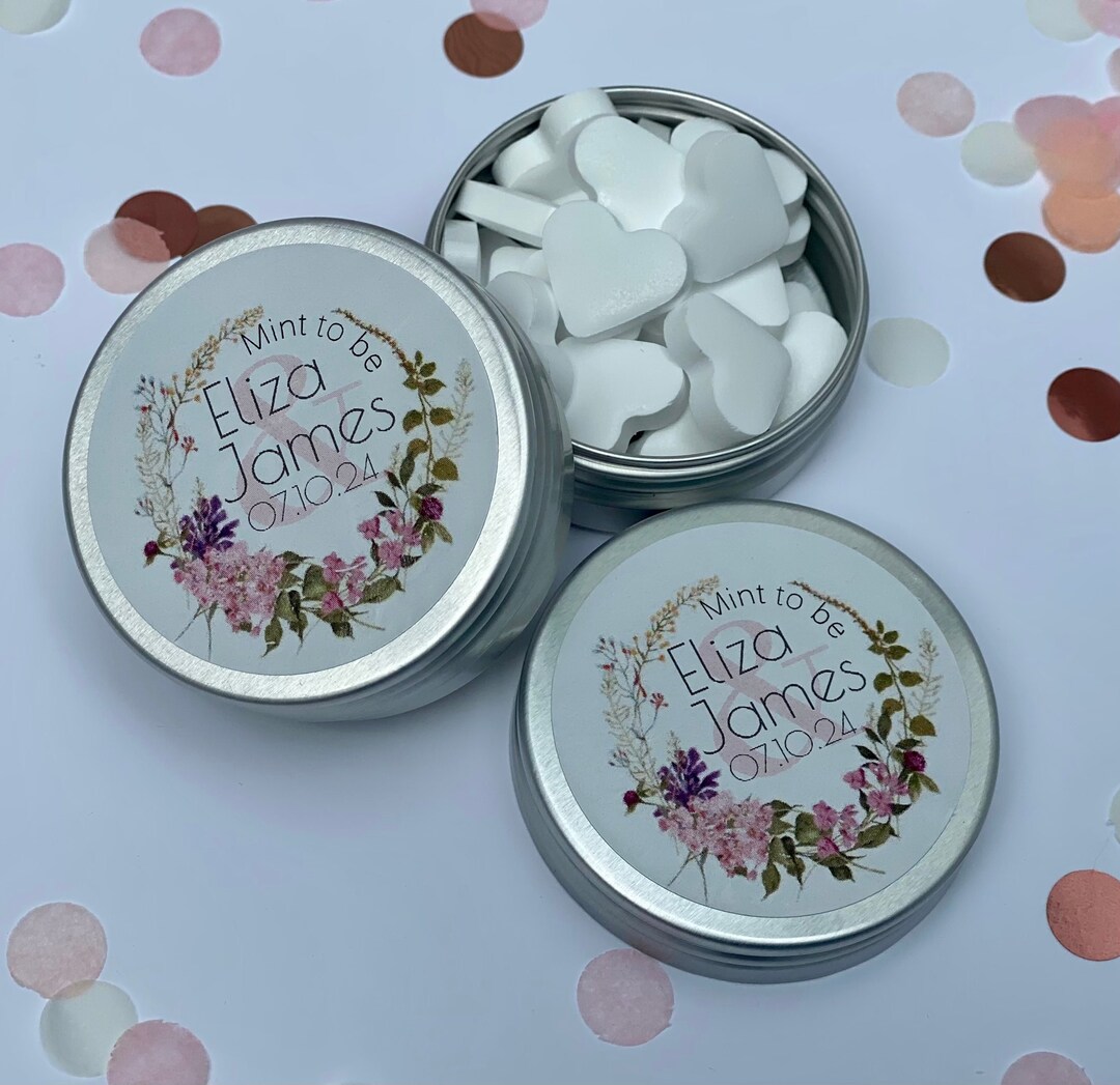 Personalised Mint Heart Wedding Favour Idea Mint to Be Favor - Etsy UK