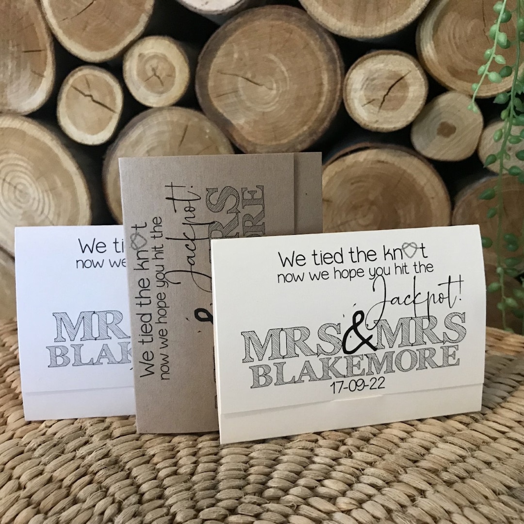 Scratch Card Holder. Wedding Favour Idea. Lottery Ticket Wallet ...