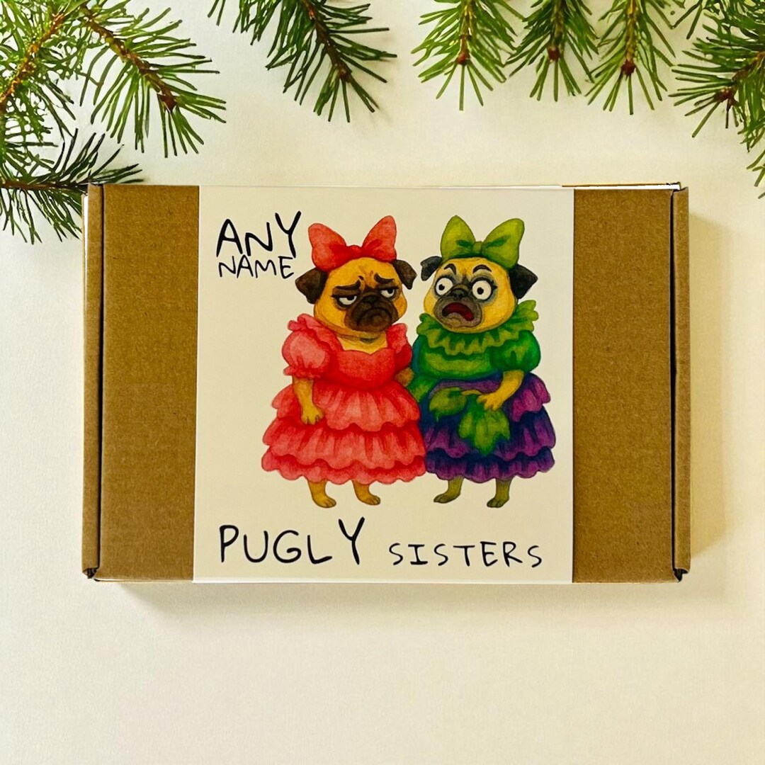 Personalized Dog Christmas Gift Box – Pugly Sisters Design - Etsy