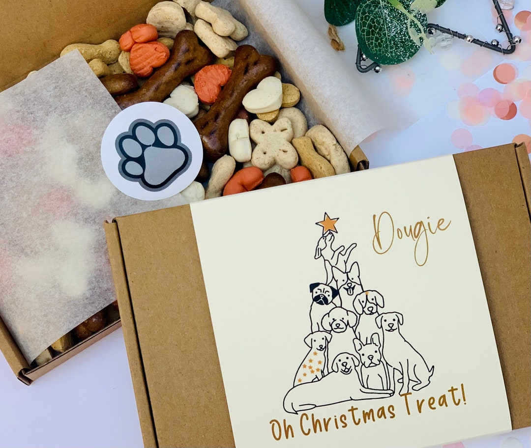Customized Box of Dog Treats - Dog Gift Box - Puppy Treats Doggy ...