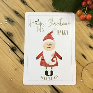 Personalised Xmas Card. Christmas Hidden Message Card. Scratch & Reveal ...