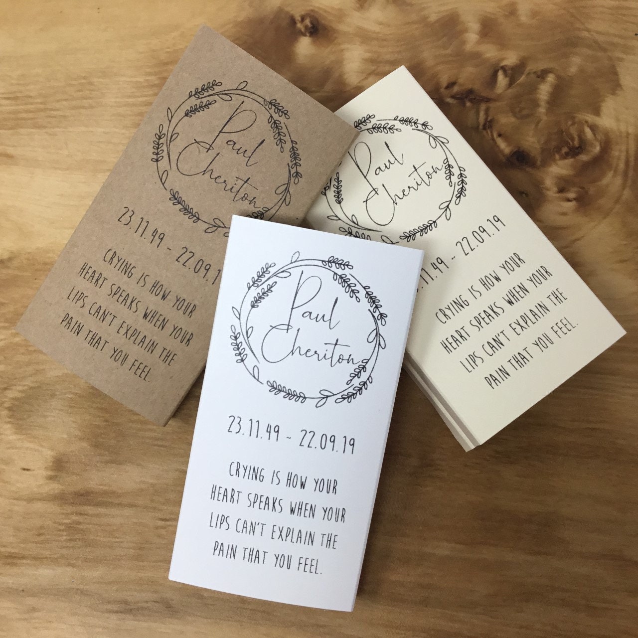 Funeral Tissue Sleeve. Tissues. Funeral Favour. Funeral Favor. | Etsy UK