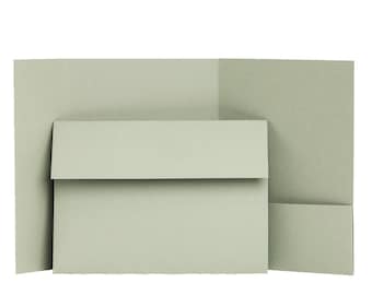 Sage Green Pocket Fold Invitation | Etsy