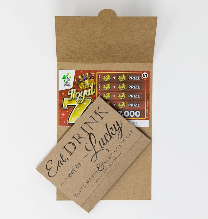 Personalised Lottery Ticket Wallet Scratch Card Holder Wedding Favor ...