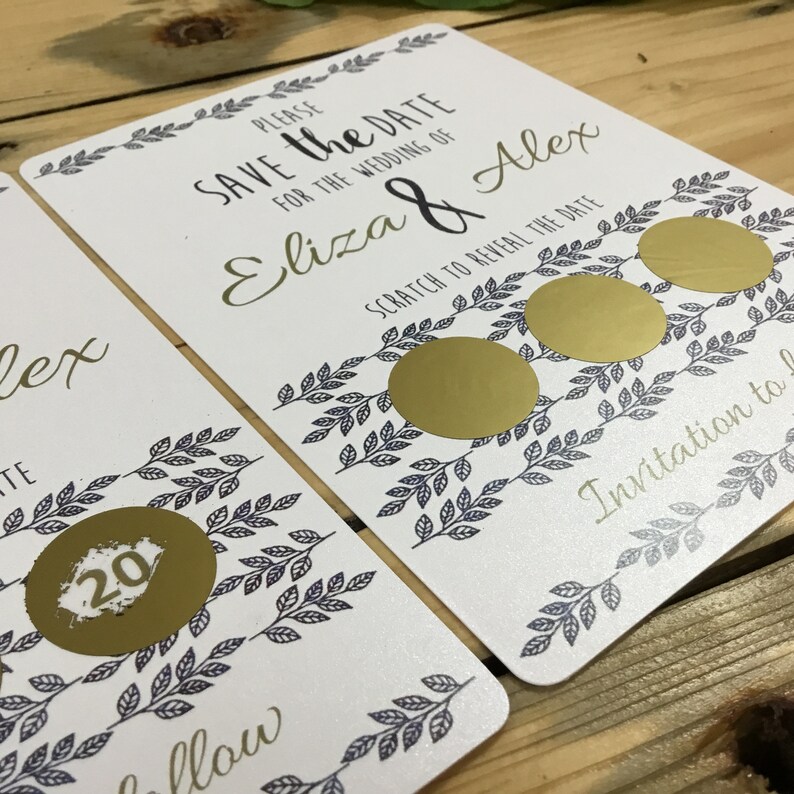 Scratch to Reveal Wedding Date Cards. Save the Date Idea. - Etsy