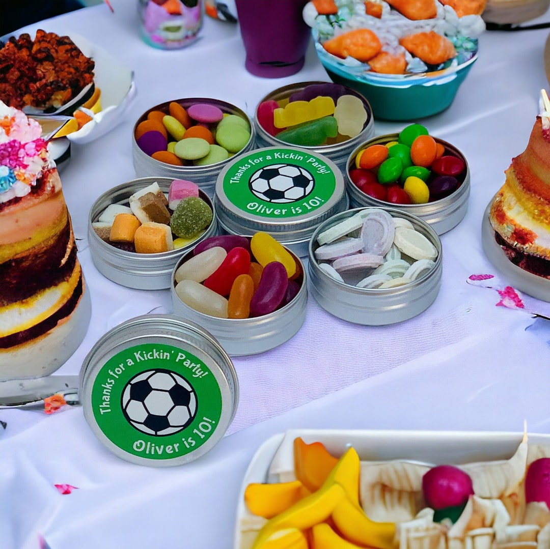 Personalized Football Party Favors: Sweet Filled Tins - Etsy UK