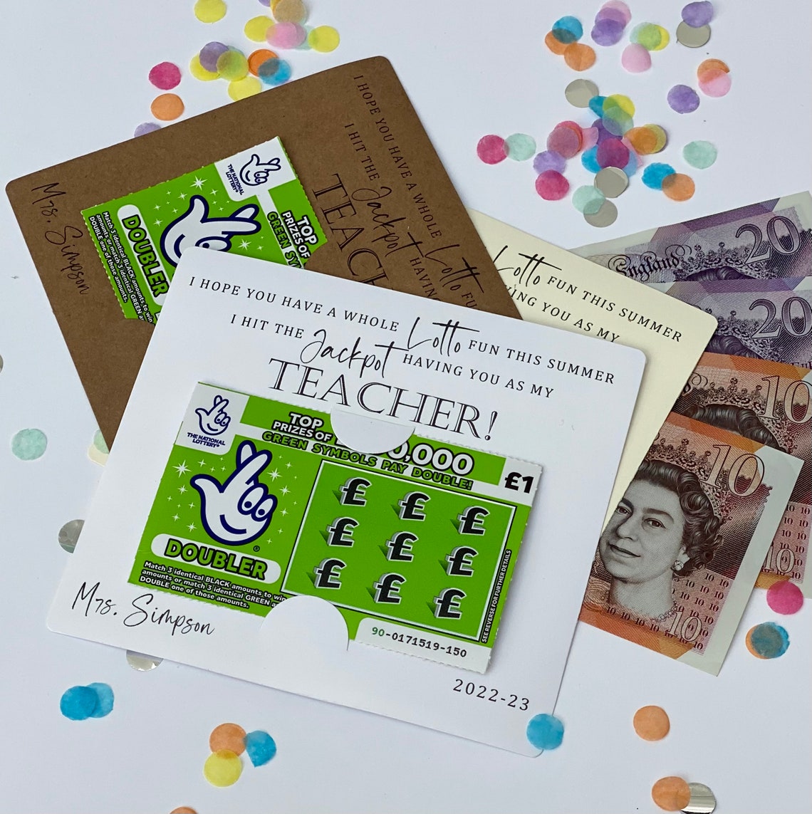 Personalized Teacher Scratch Card Holder: End of Term Gift - Etsy