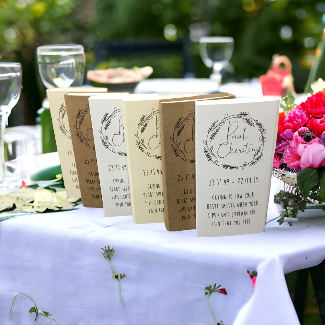 Personalized Funeral Tissue Sleeves: Remembrance Favors (set of 10) - Etsy