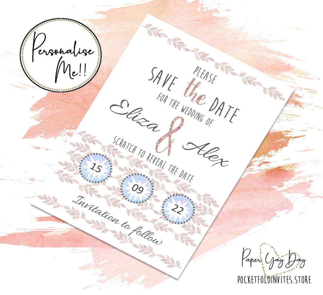 Save the Date Scratch off Reveal Cards. Save the Date Idea. Engagement ...