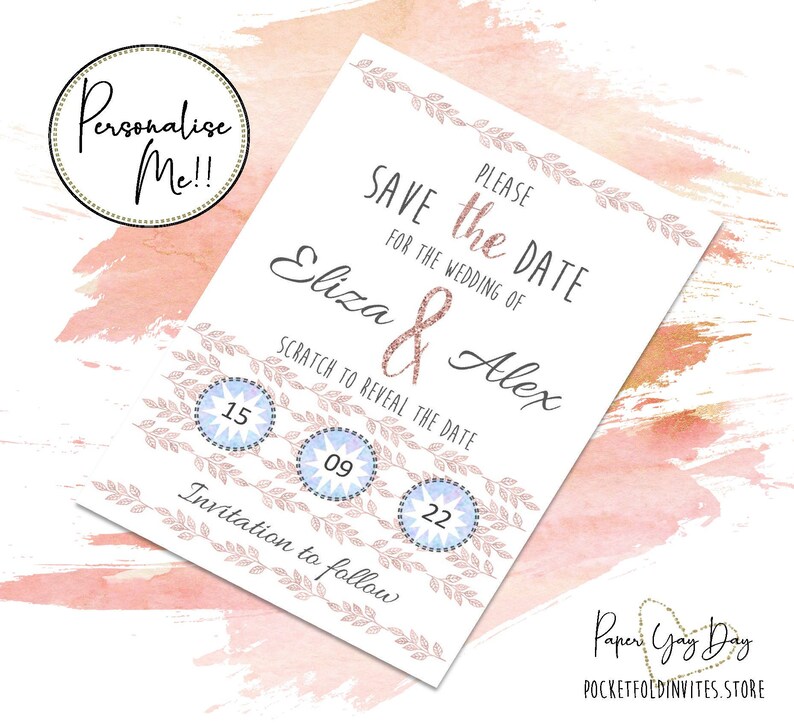 Save the Date Scratch off Reveal Cards. Save the Date Idea. | Etsy UK