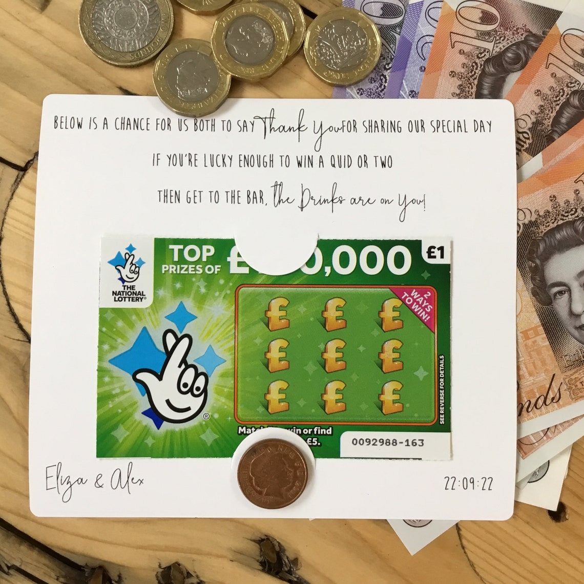 Scratch Card Holder. Lottery Ticket Wallet. Wedding Favour ...