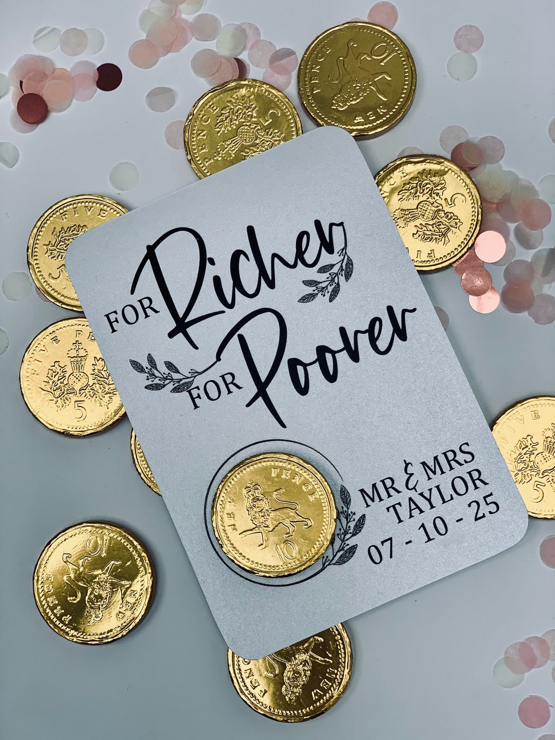 Personalized Chocolate Coin Wedding Favor: Custom Place Setting - Etsy