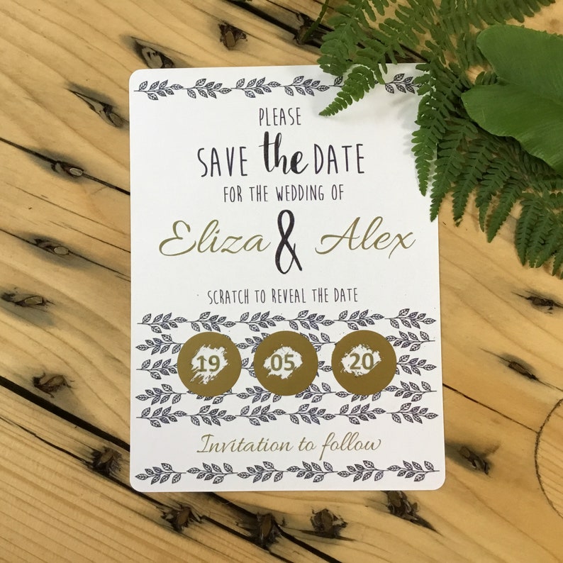 Scratch to Reveal Wedding Date Cards. Save the Date Idea. - Etsy