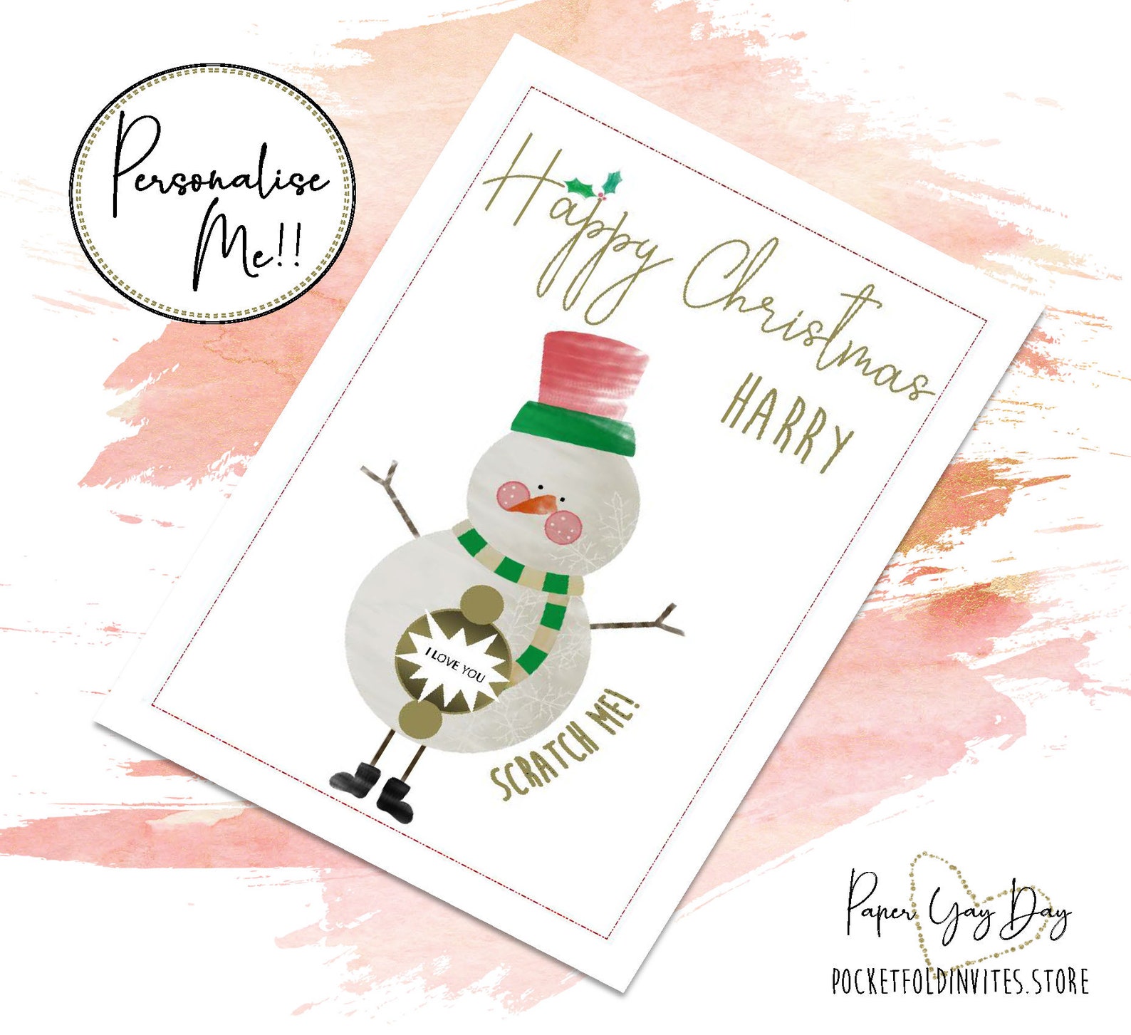 Hidden Message Card. Personalised Xmas Card. Christmas Scratch - Etsy