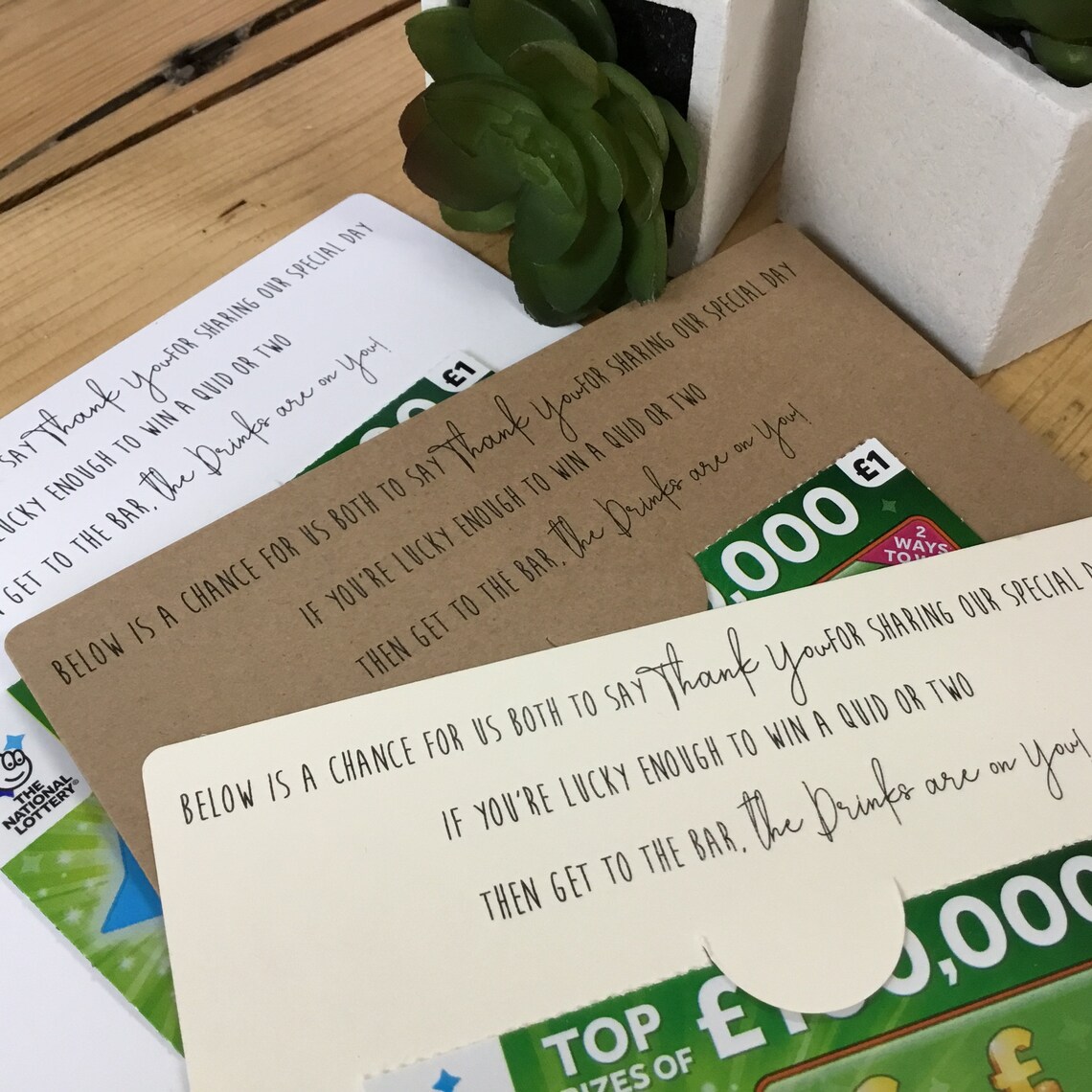 Scratch Card Holder. Lottery Ticket Wallet. Wedding Favour ...