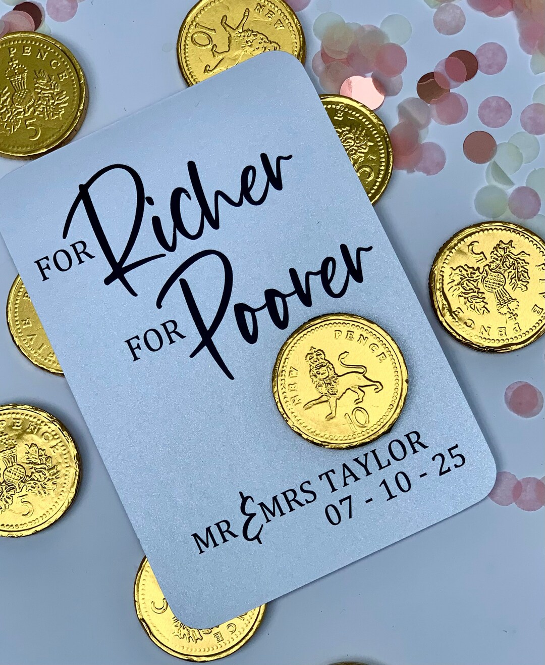 Personalized Chocolate Coin Wedding Favor: Place Setting Table Gift - Etsy