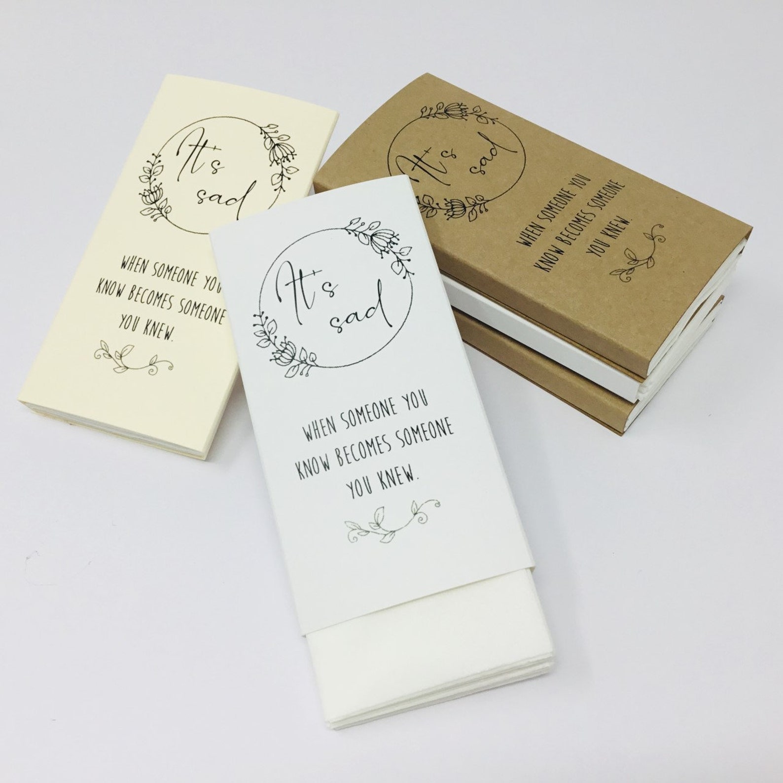 Personalized Funeral Tissue Sleeves: Remembrance Favors (set of 10) - Etsy