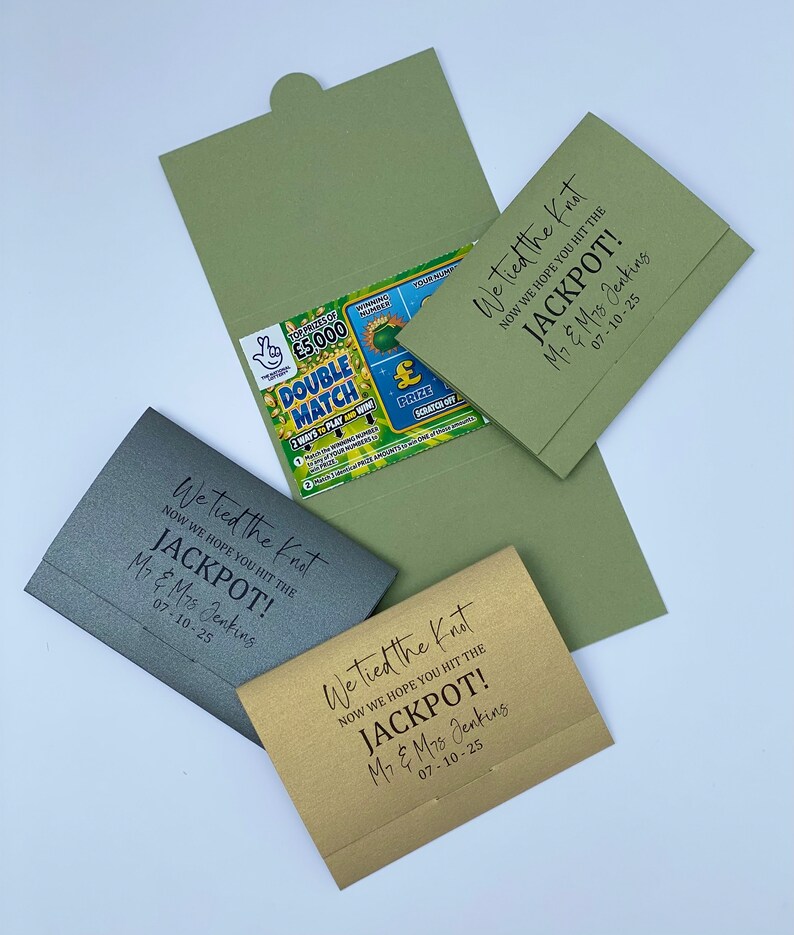 Personalised Lottery Ticket Wallet Scratch Card Holder Wedding - Etsy