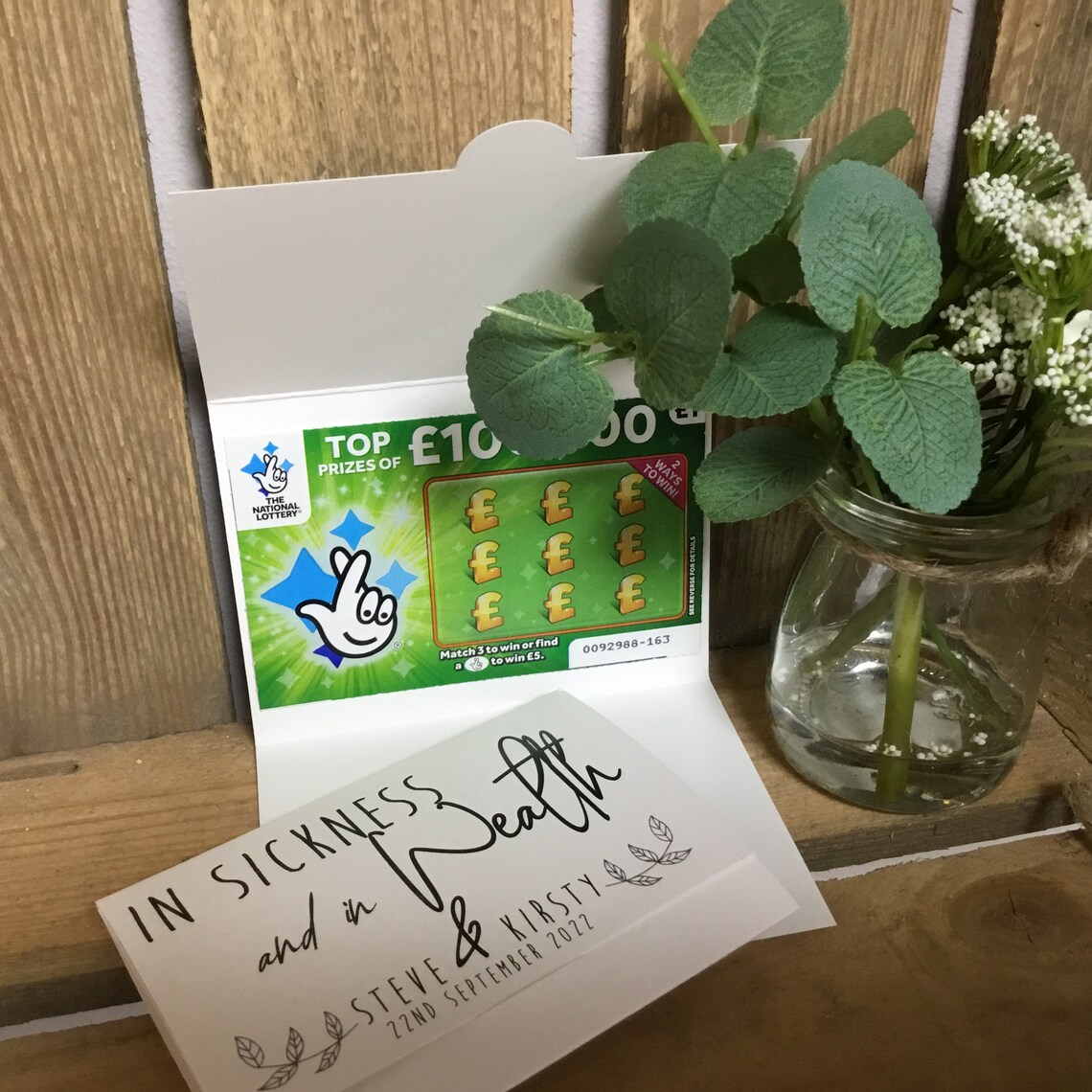 Scratch Card Holder. Wedding Favour Idea. Lottery Ticket Wallet ...
