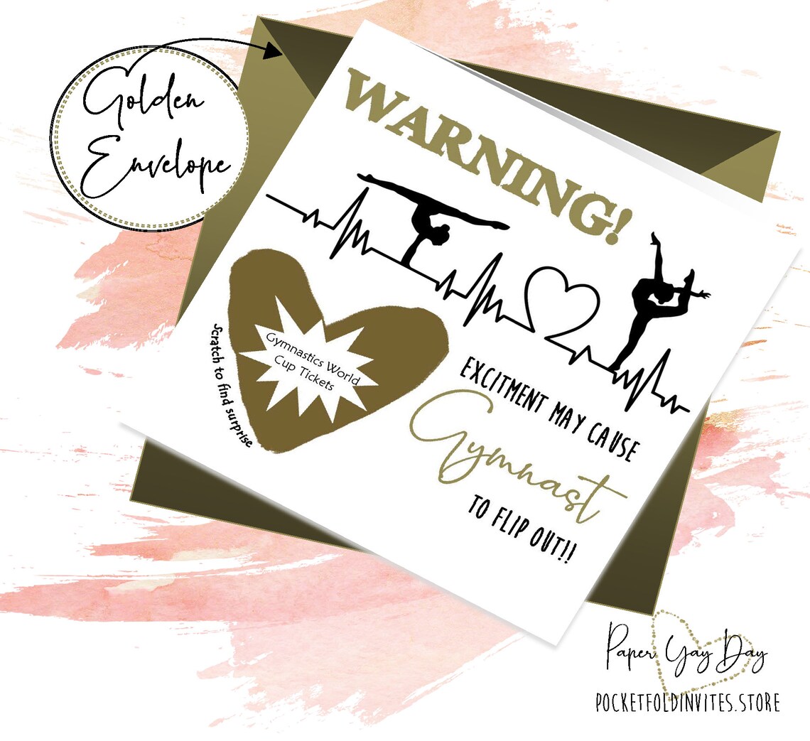 Surprise Card. Personalised Gymnastics Card. Customized | Etsy