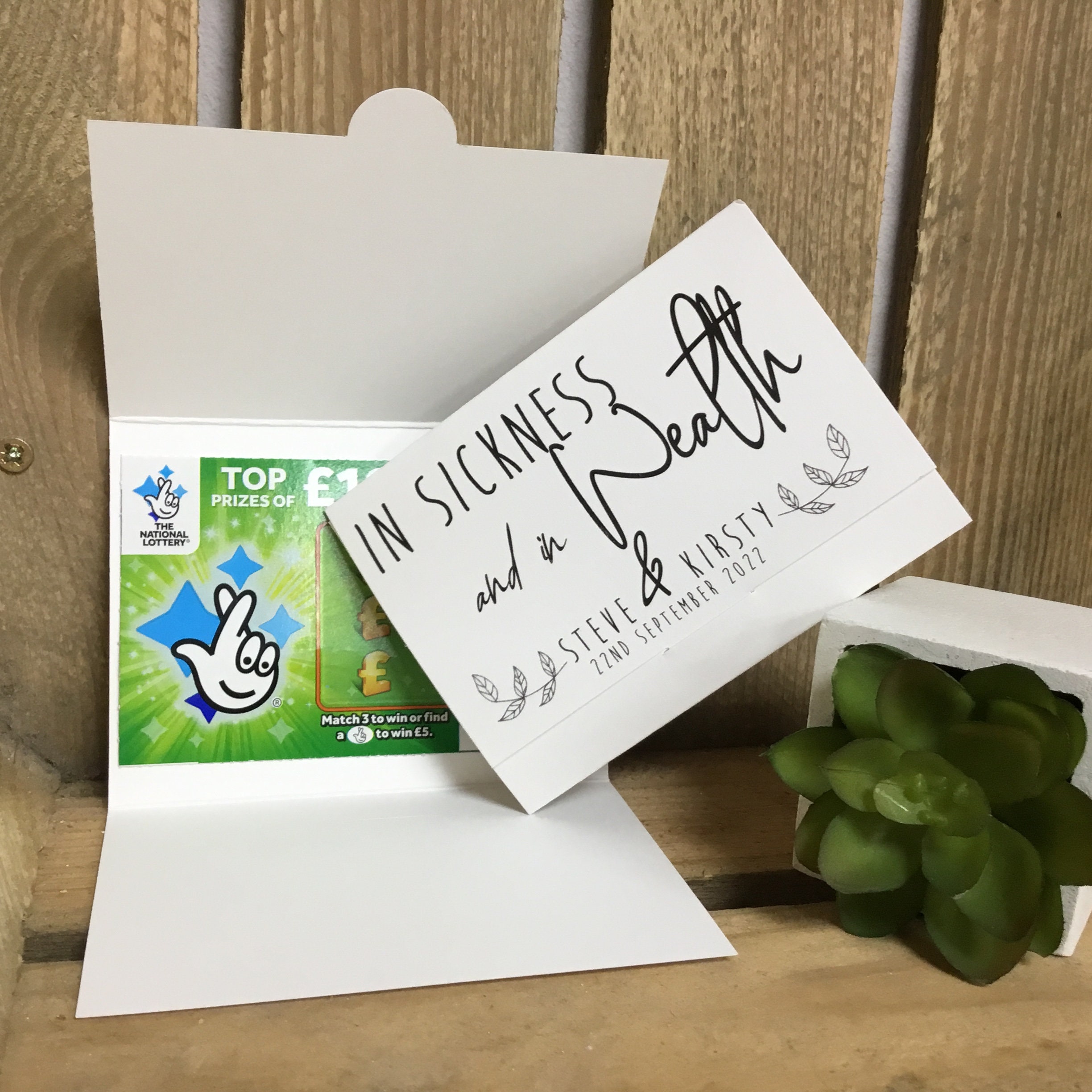 Scratch Card Holder. Wedding Favour Idea. Lottery Ticket Wallet ...