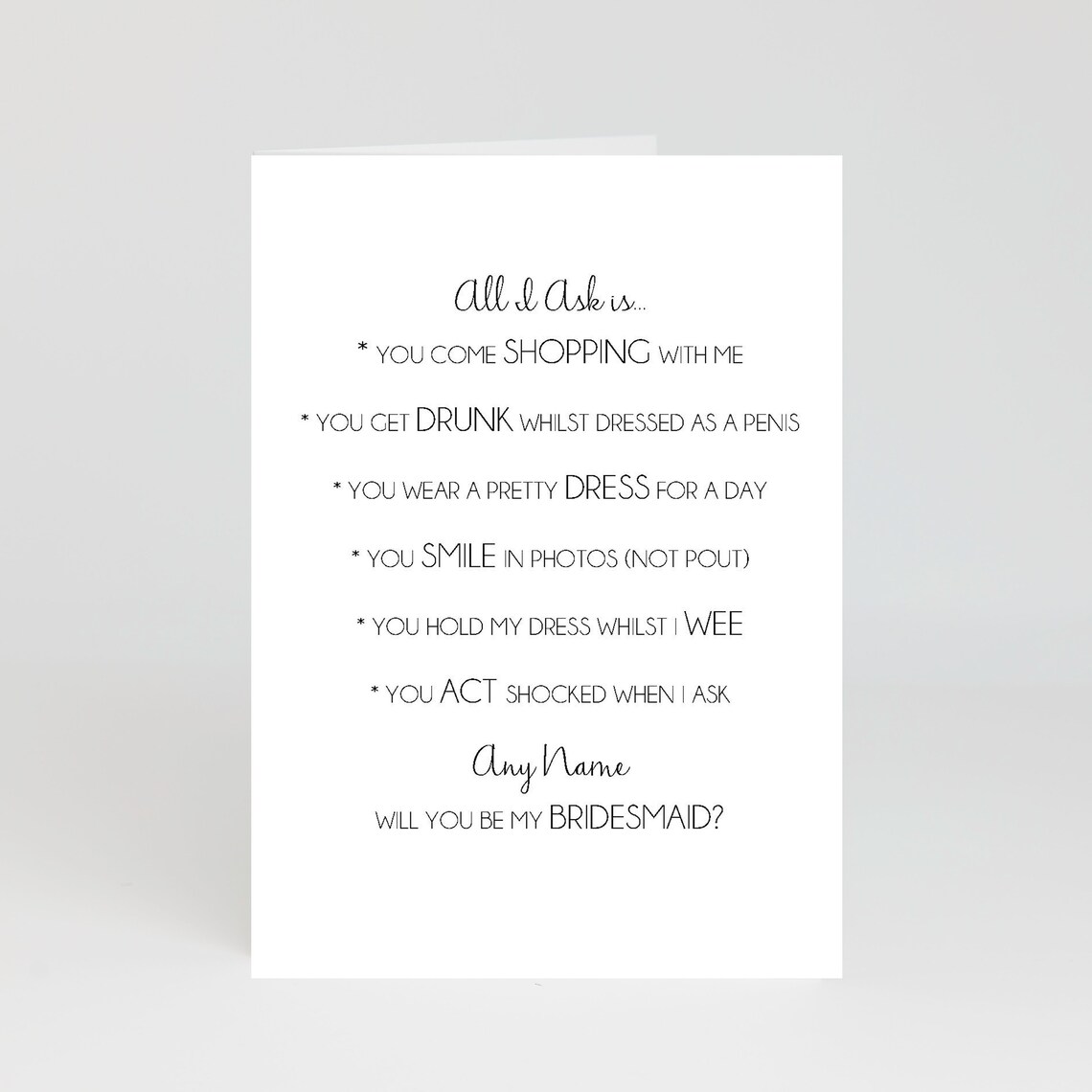 Personalised Bridesmaid Card. Personalized Chief Bridesmaid. - Etsy Personalised Bridesmaid Card. Personalized Chief Bridesmaid. - Etsy