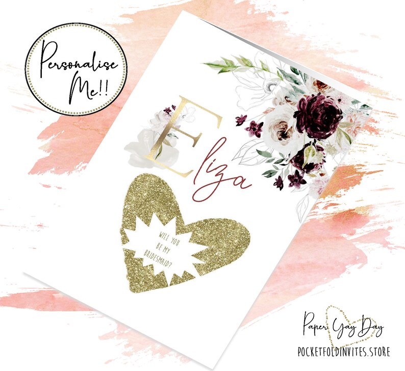 Personalised Bridesmaid Proposal card. Will you be my | Etsy