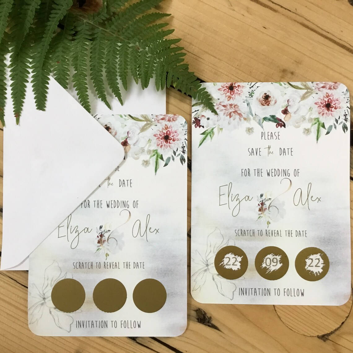 Save the Date Scratch off Reveal Cards. Save the Date Idea. | Etsy