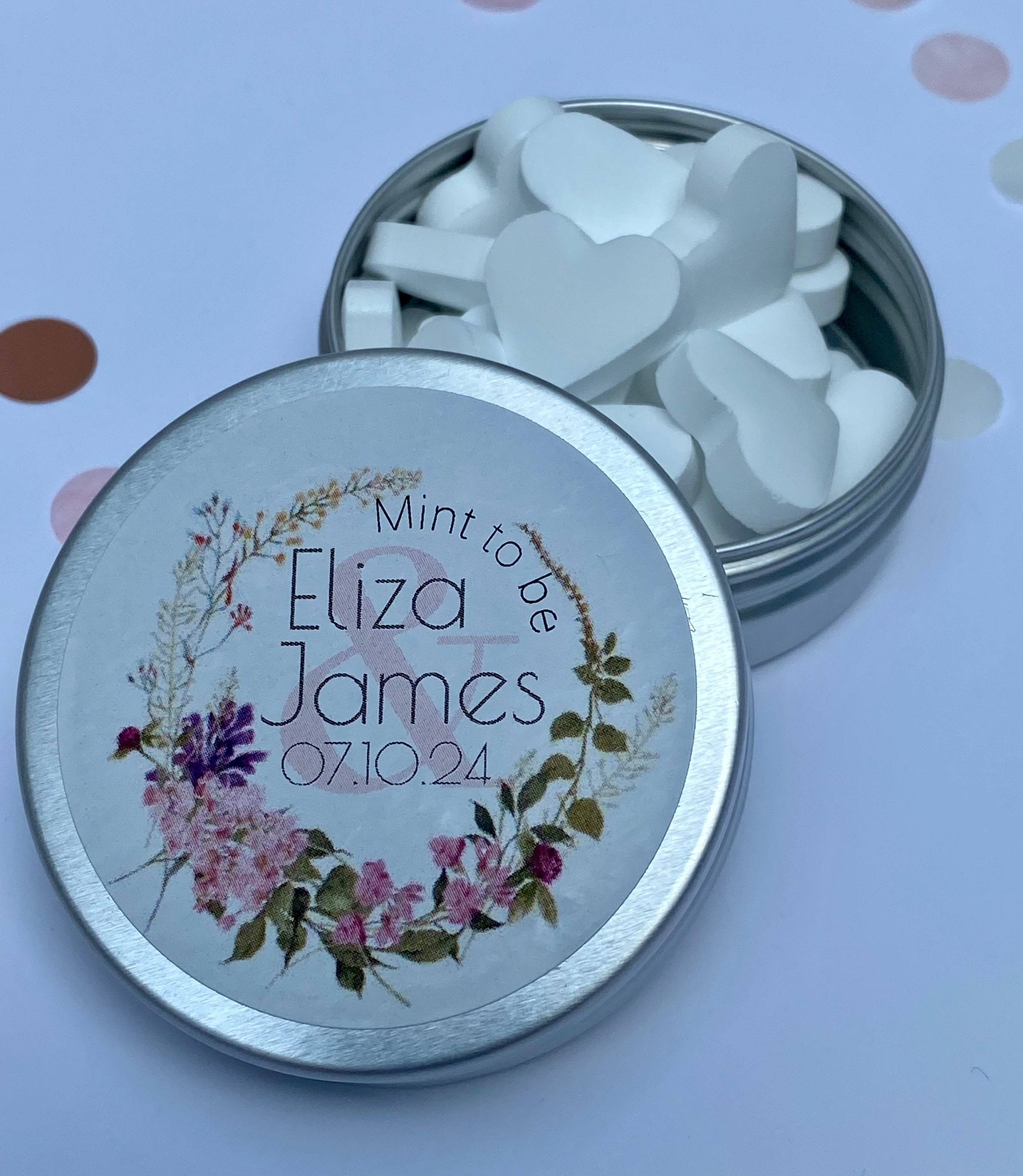 Personalised Mint Heart Wedding Favour Idea Mint to Be Favor - Etsy UK