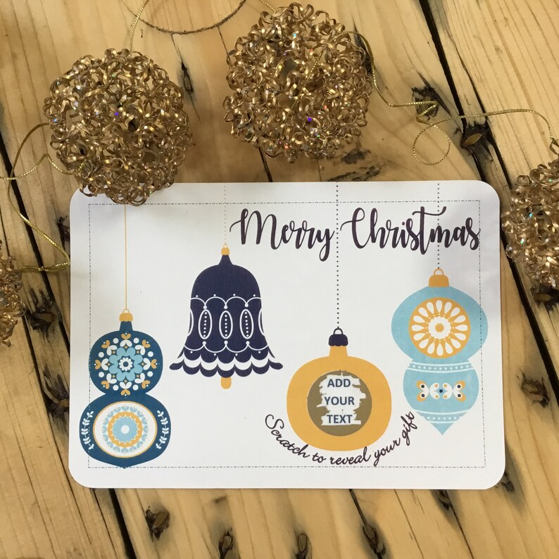 Personalised Xmas Card. Christmas Scratch & Reveal Card. | Etsy