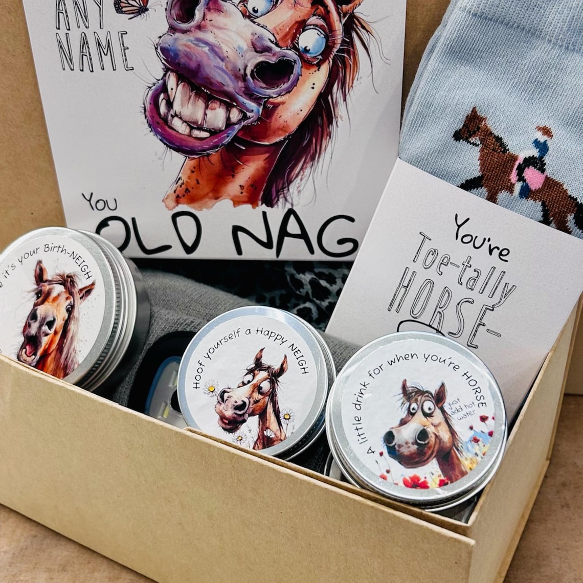 Personalized Equestrian Gift Box, Horse Lover Treats & Socks - Etsy