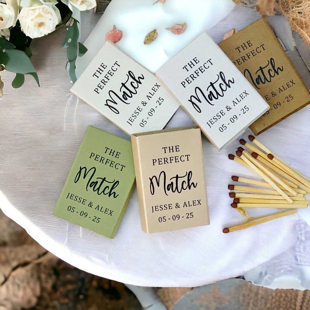 Custom Wedding Favour Idea - Match Box Table Gift - the Perfect Match ...