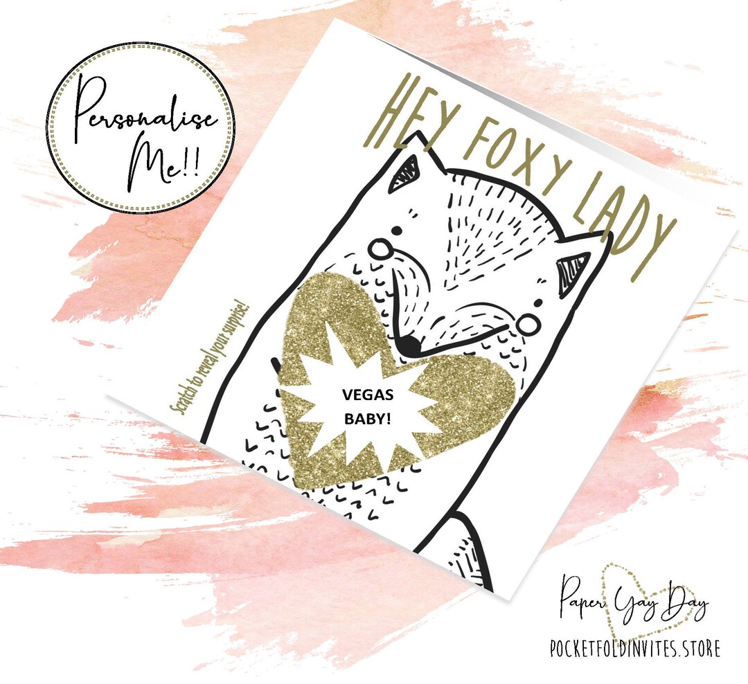 Customised Foxy Lady Surprise Card. Scratch & Reveal Surprise Card ...