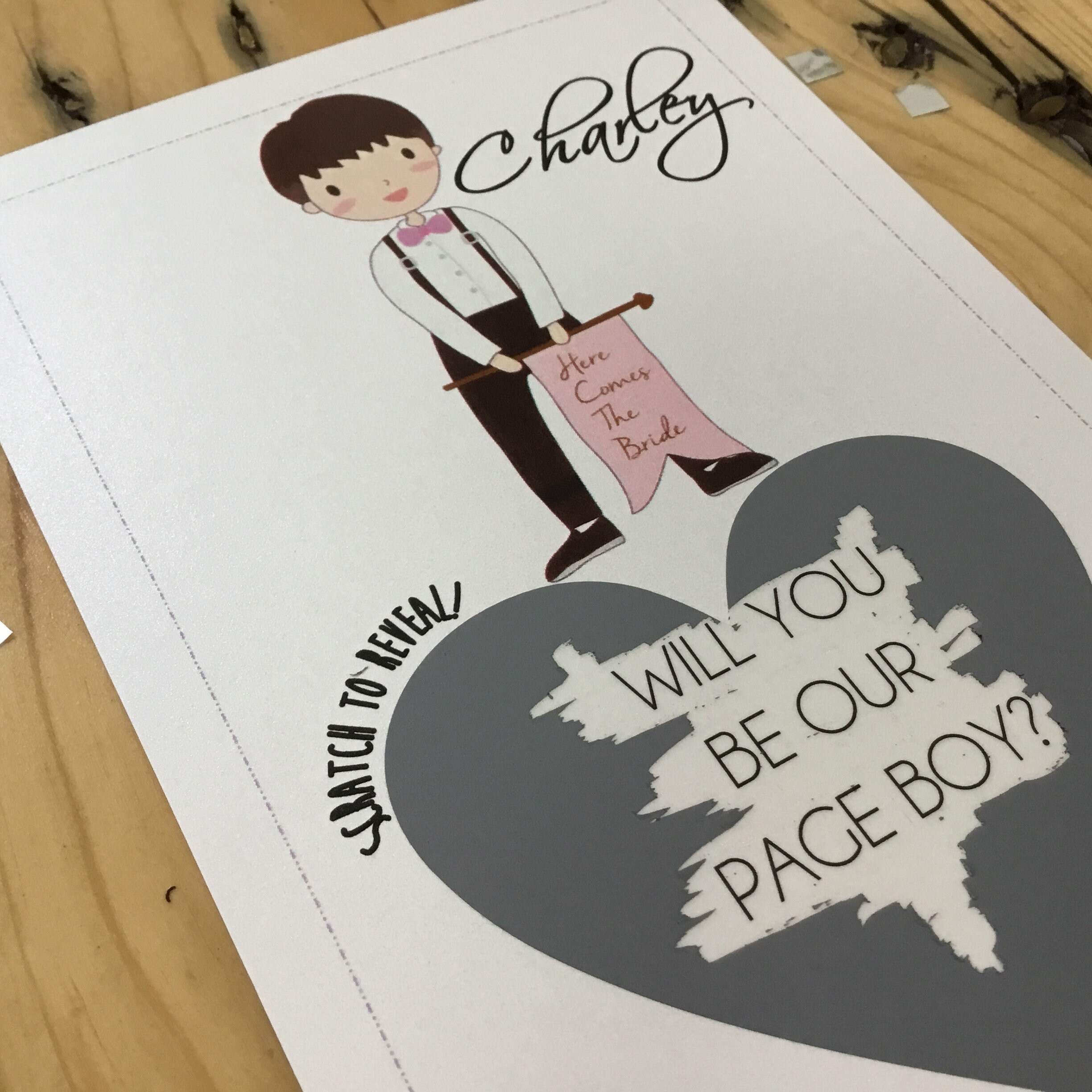 Page Boy Scratch off Card. Personalised Page Boy Scratch & - Etsy