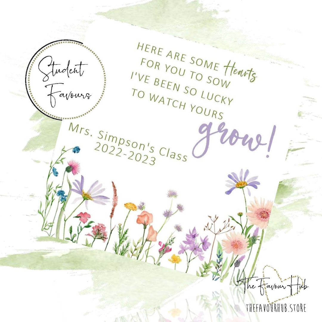 Class Gift Eco School Leavers Favor Idea Plantable Teacher Favours ...