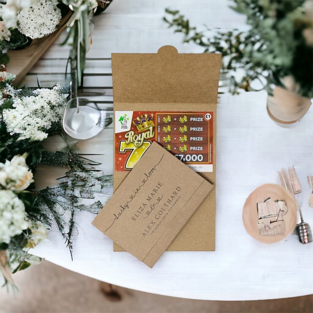 Personalised Lottery Ticket Holder Lotto Scratch Card Wallet Wedding ...