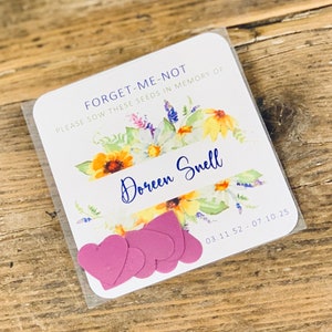 Plantable Funeral Favours Personalized Seed Heart Favors Custom Funeral ...