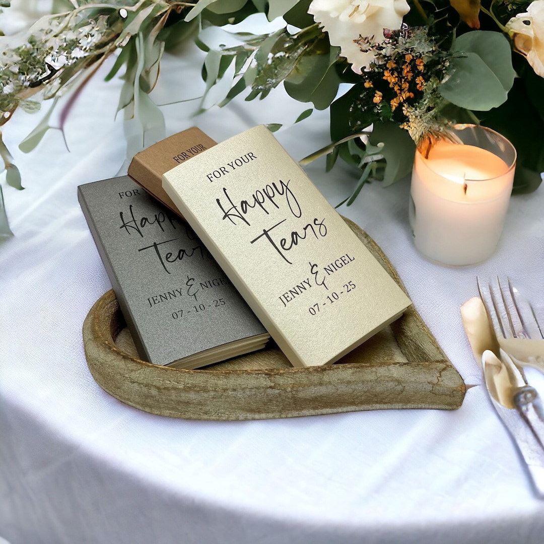Happy Tears Tissue Sleeve. Wedding Tissues. Wedding Favour. Tissue ...