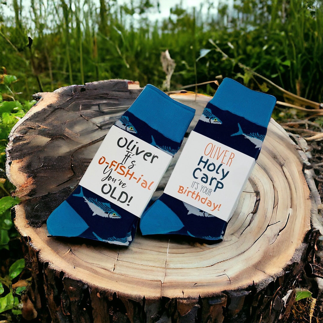 Personalized Fishing Socks, Custom Fisherman Gift - Etsy